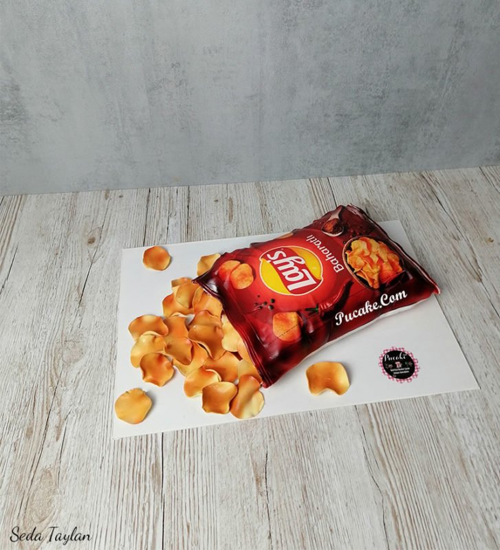 Lays Cips Tasarım Pasta - Pucake.Com
