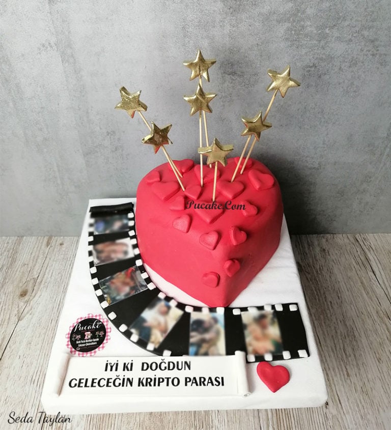 Kalpli (Resim Baskılı) Doğum Günü Pastası - Pucake.Com